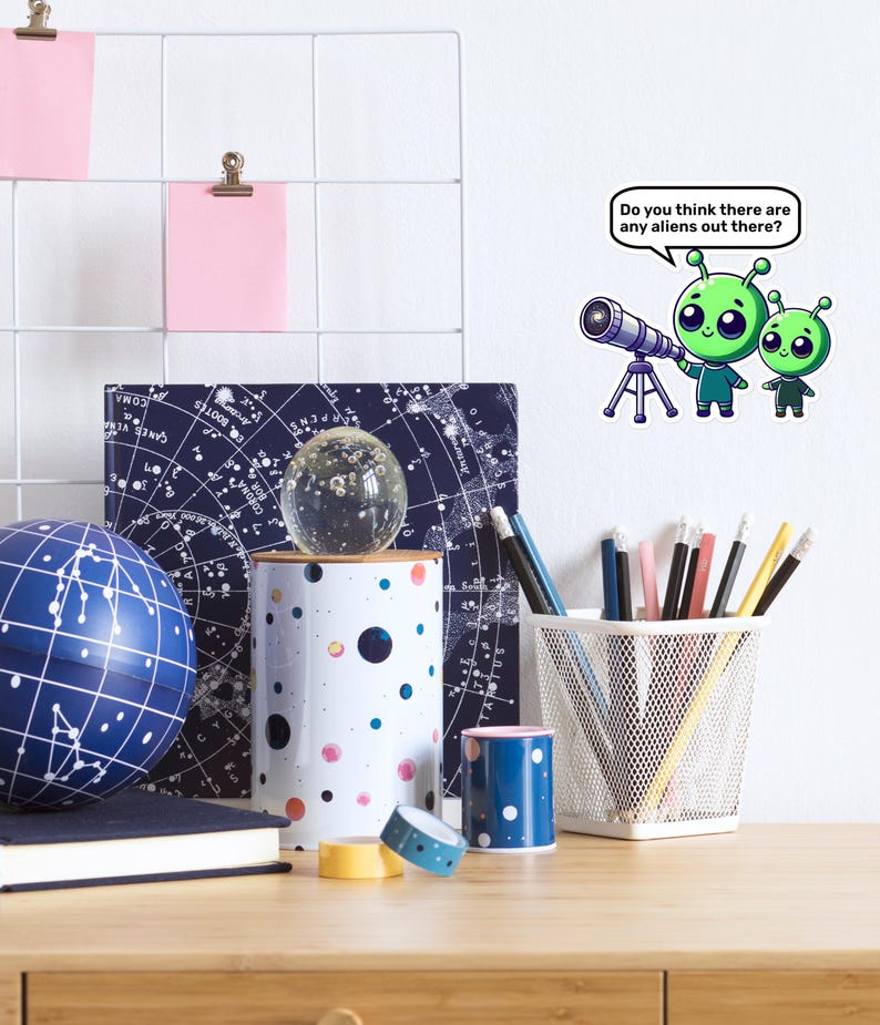 Funny Alien Comic Sticker | Space Cartoon Humor Sticker | "do You Think ...