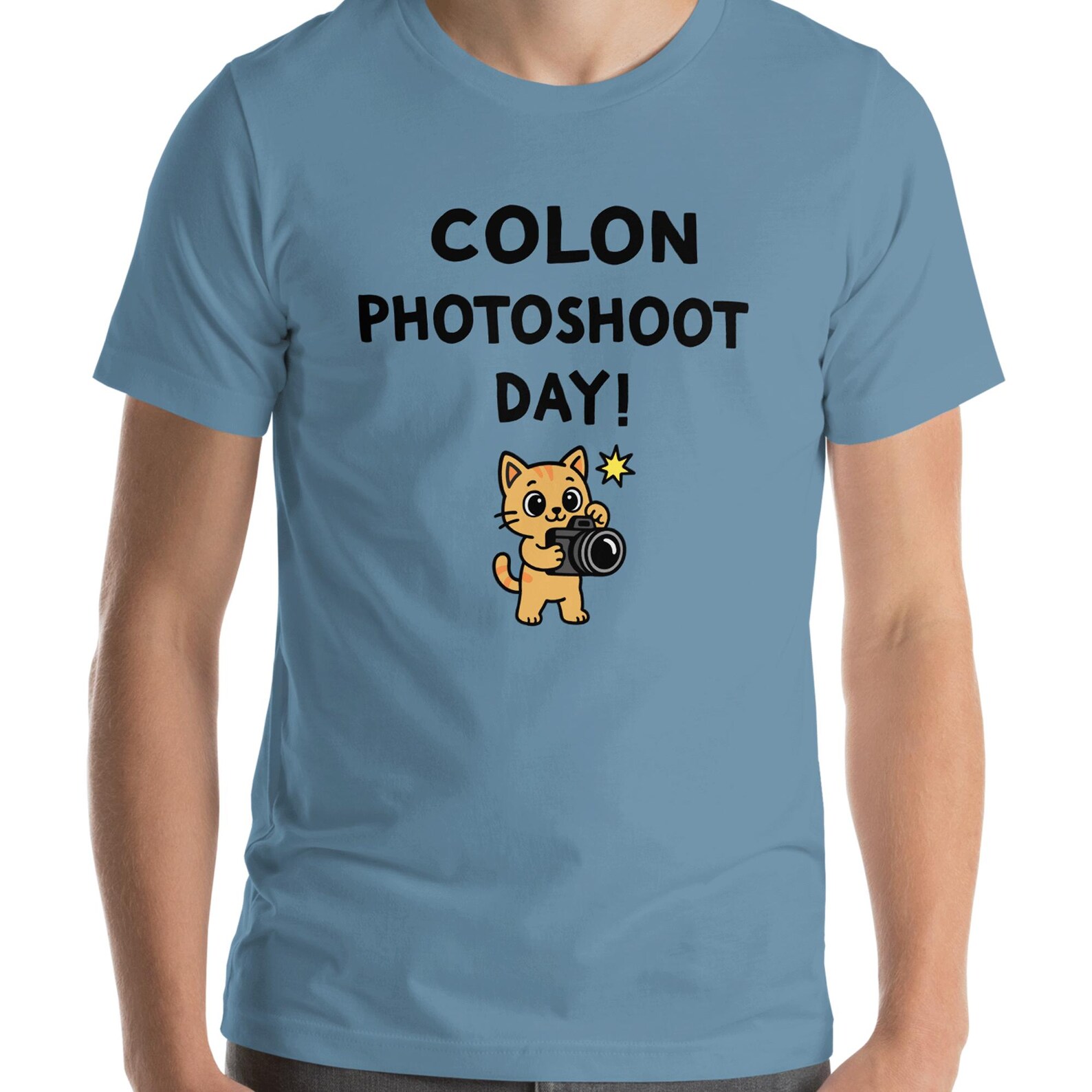 Colon Photoshoot Day Funny Cat T-shirt | Humorous Colonoscopy Gift Tee ...