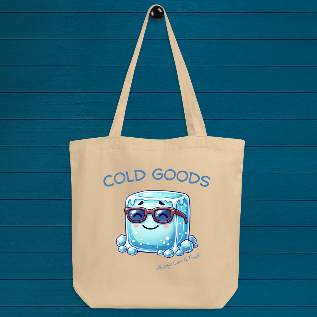 Ice Cube Organic Cotton Tote Bag | Cold Goods Groceries Reusable Tote ...