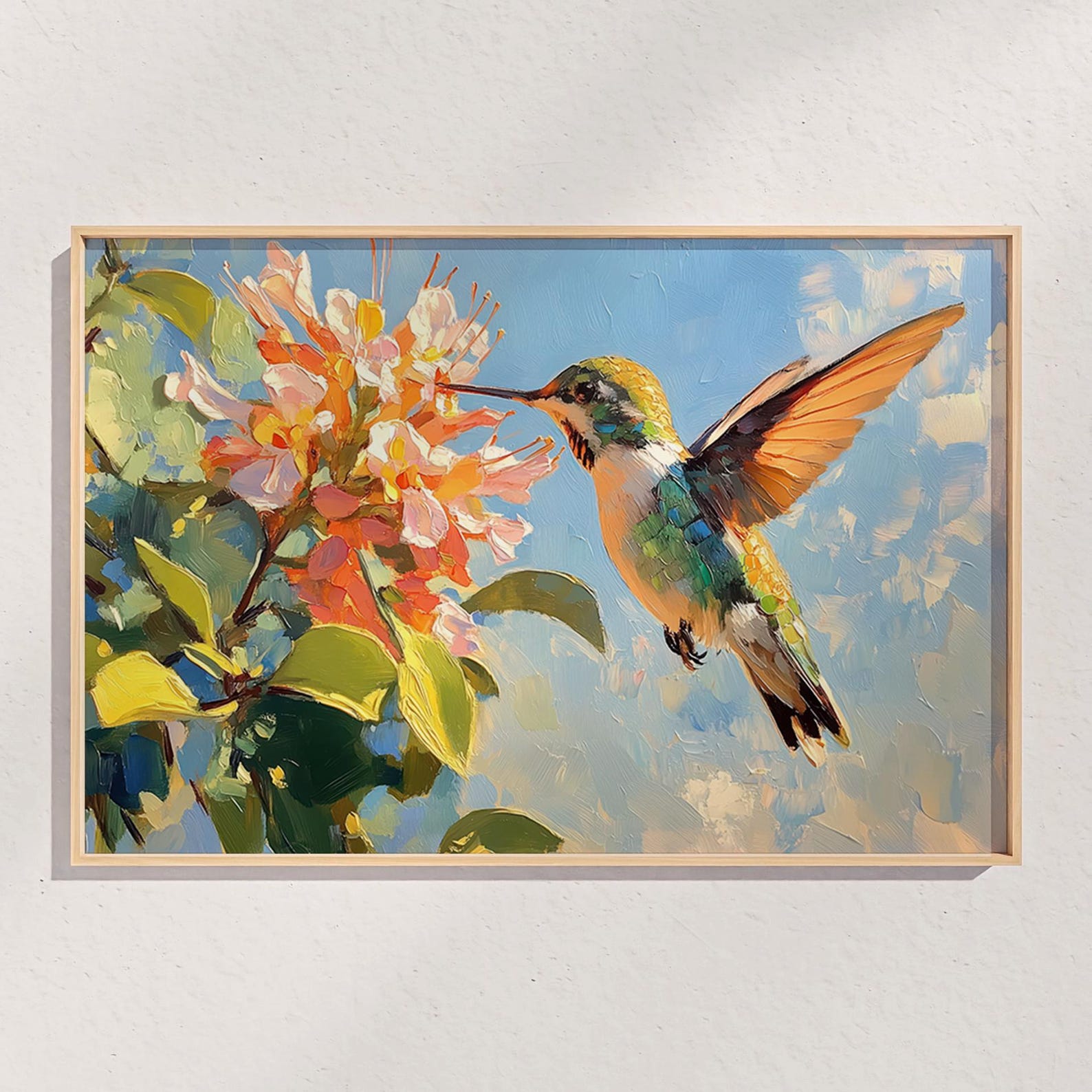 Hummingbird Canvas Print: Desert Honeysuckle, Summer Nectar - Etsy