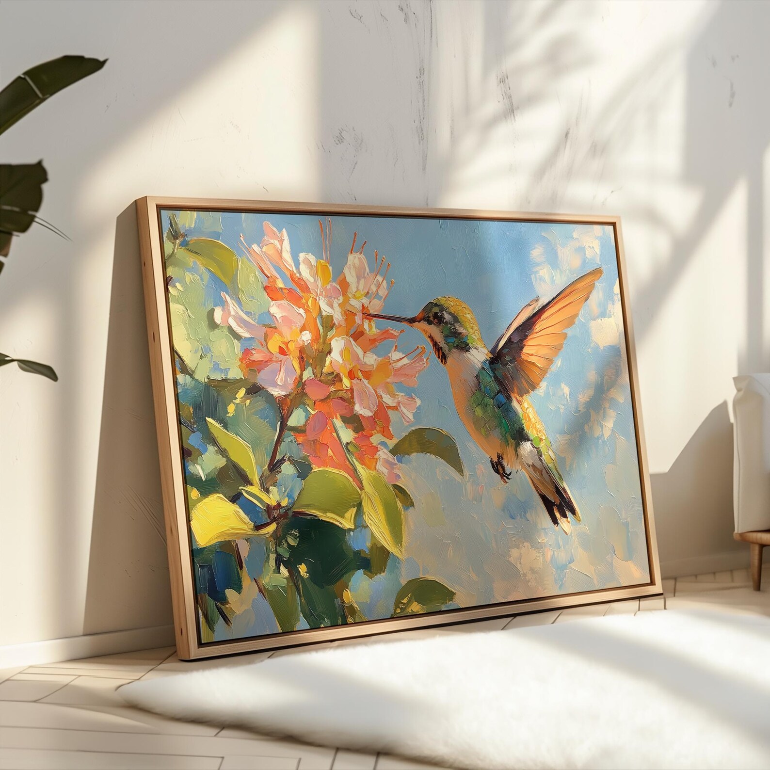 Hummingbird Canvas Print: Desert Honeysuckle, Summer Nectar - Etsy