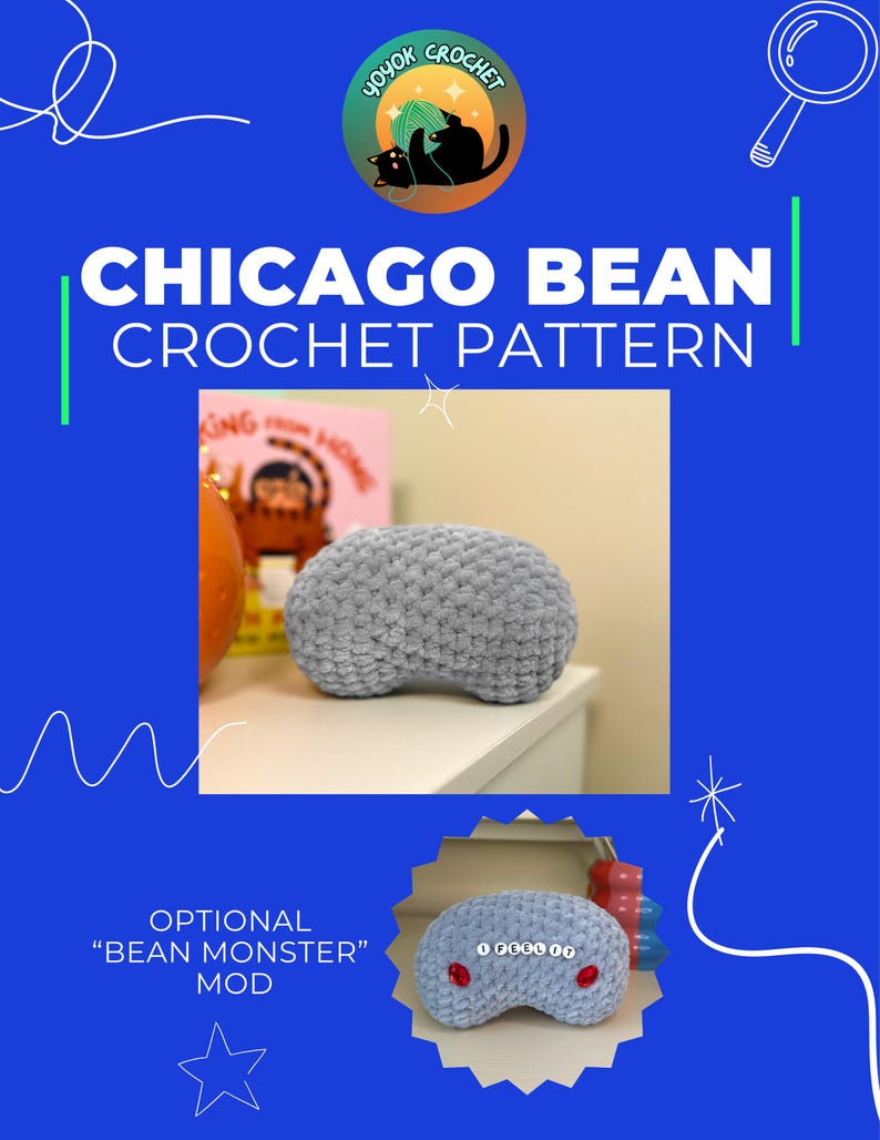 Chicago Bean Crochet Pattern | Beginner No-sew Cloud Gate Amigurumi ...