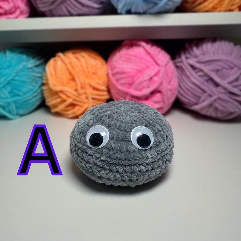 Pet Rock, Mini Plushie, Handmade Crochet, Desk Decor, Desk Pet, Rock ...
