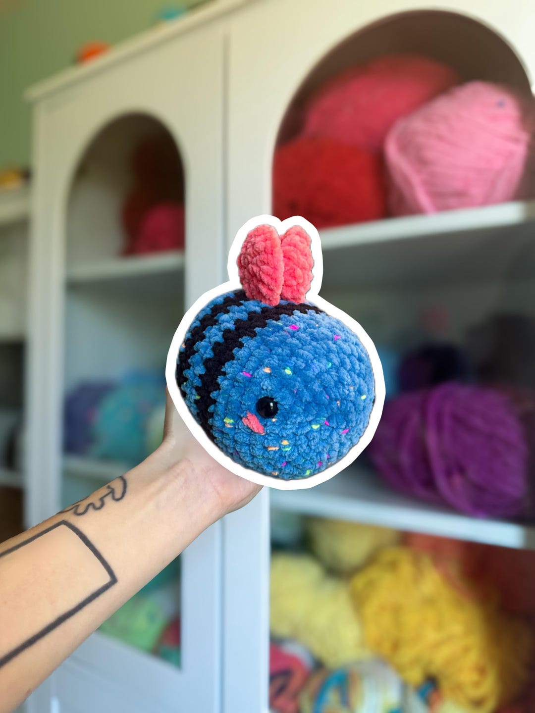 Small Bumblebee Crochet Handmade Plushie, Physical Item Ready to Ship ...