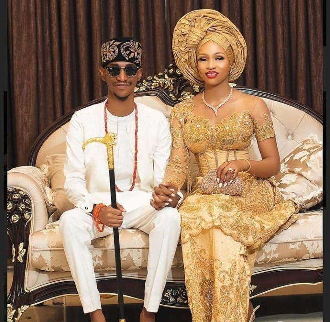Couple's African Dresses/nigerian Wedding Attire/cultural Outfits ...