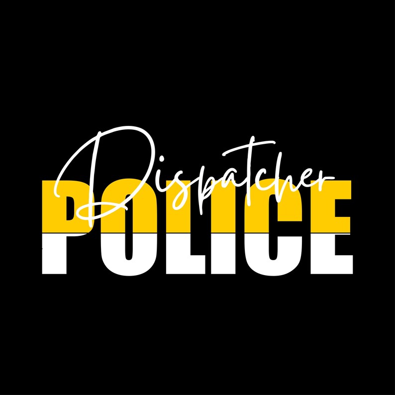 Script Police Dispatcher (911 Dispatch Logo, Gold Line, 911 Dispatcher ...