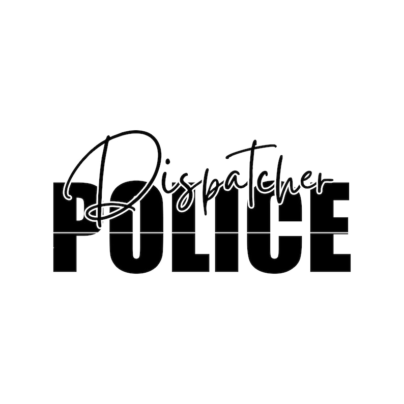 Script Police Dispatcher (911 Dispatch Logo, Gold Line, 911 Dispatcher ...