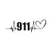 Black & White 911 Heart Beat - 911 Dispatcher Logo, Gold Line, 911 ...
