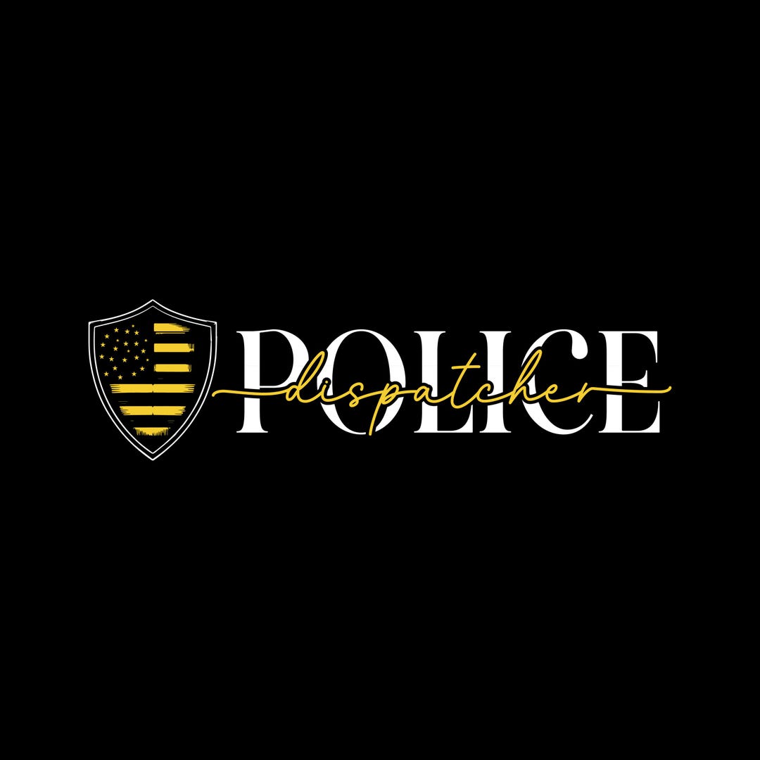Badge Police Dispatcher (911 Dispatch Logo, Gold Line, 911 Dispatcher ...