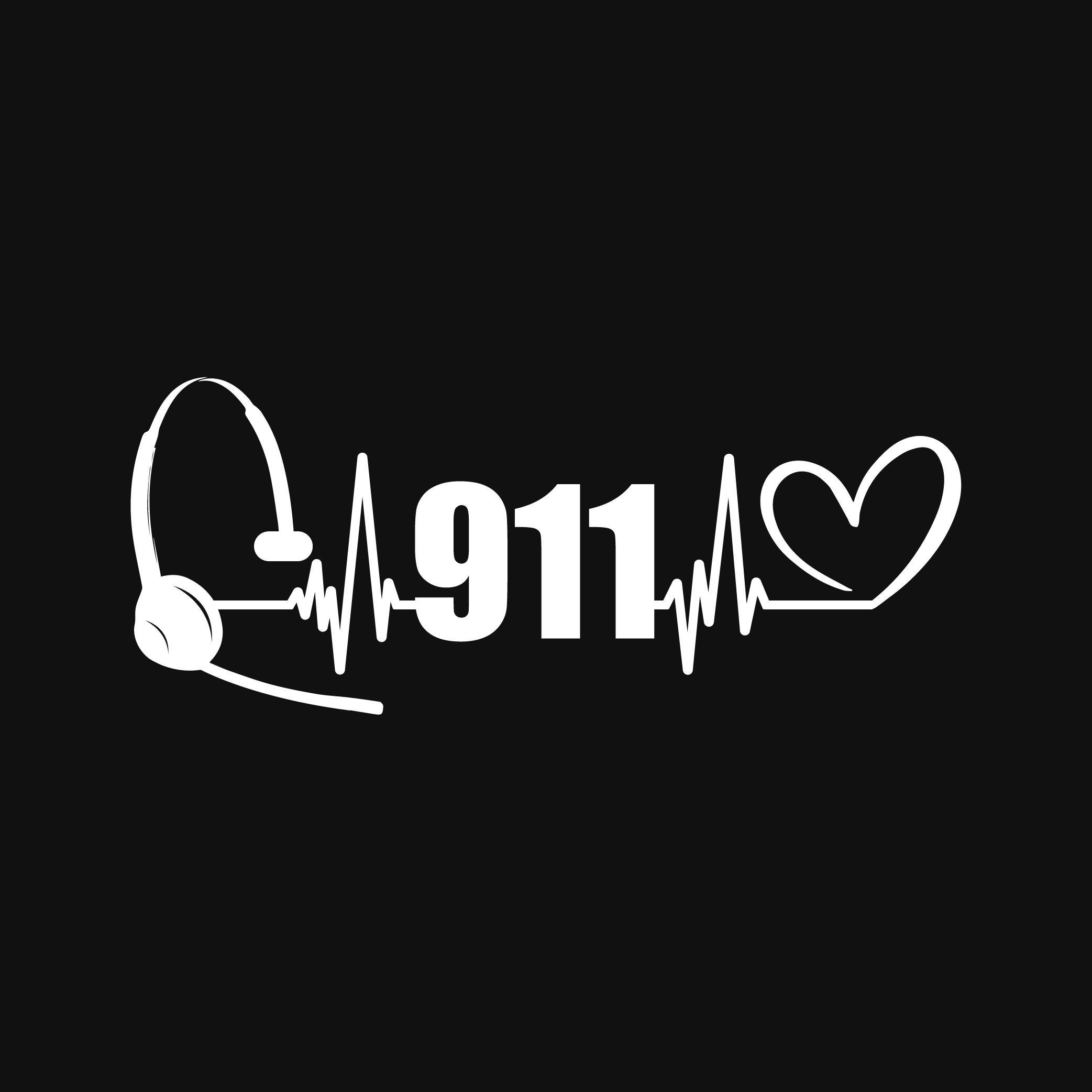 Pink Heart - 911 Dispatcher Headset (logo, Gold Line, 911 Dispatcher ...