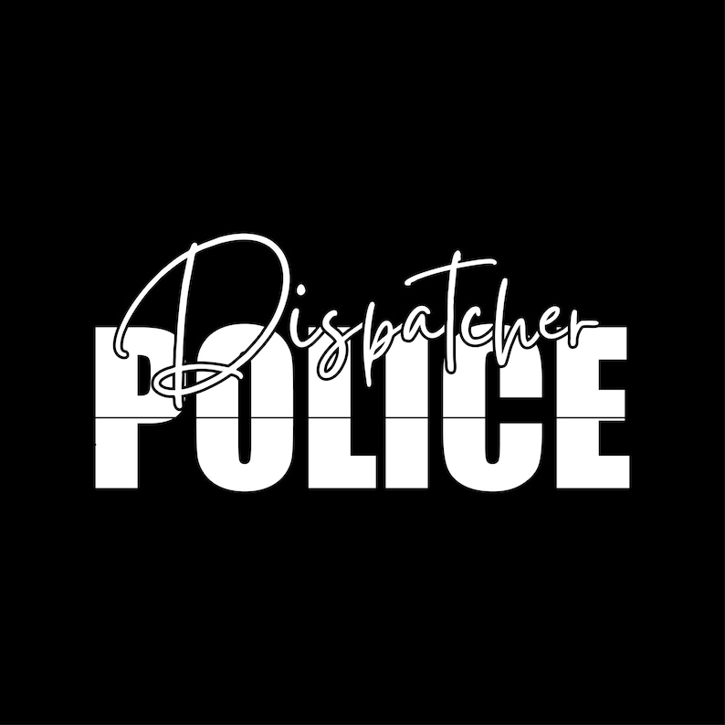Script Police Dispatcher (911 Dispatch Logo, Gold Line, 911 Dispatcher ...