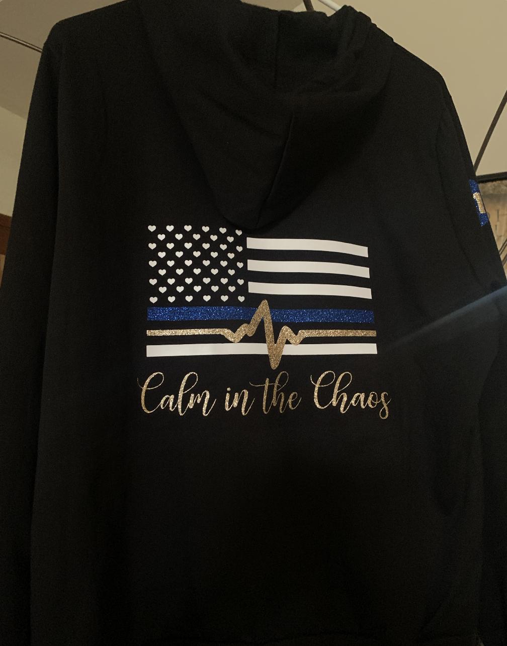 Hearts Flag - Police Dispatcher (911 Dispatch Logo, Flag, Gold Line ...