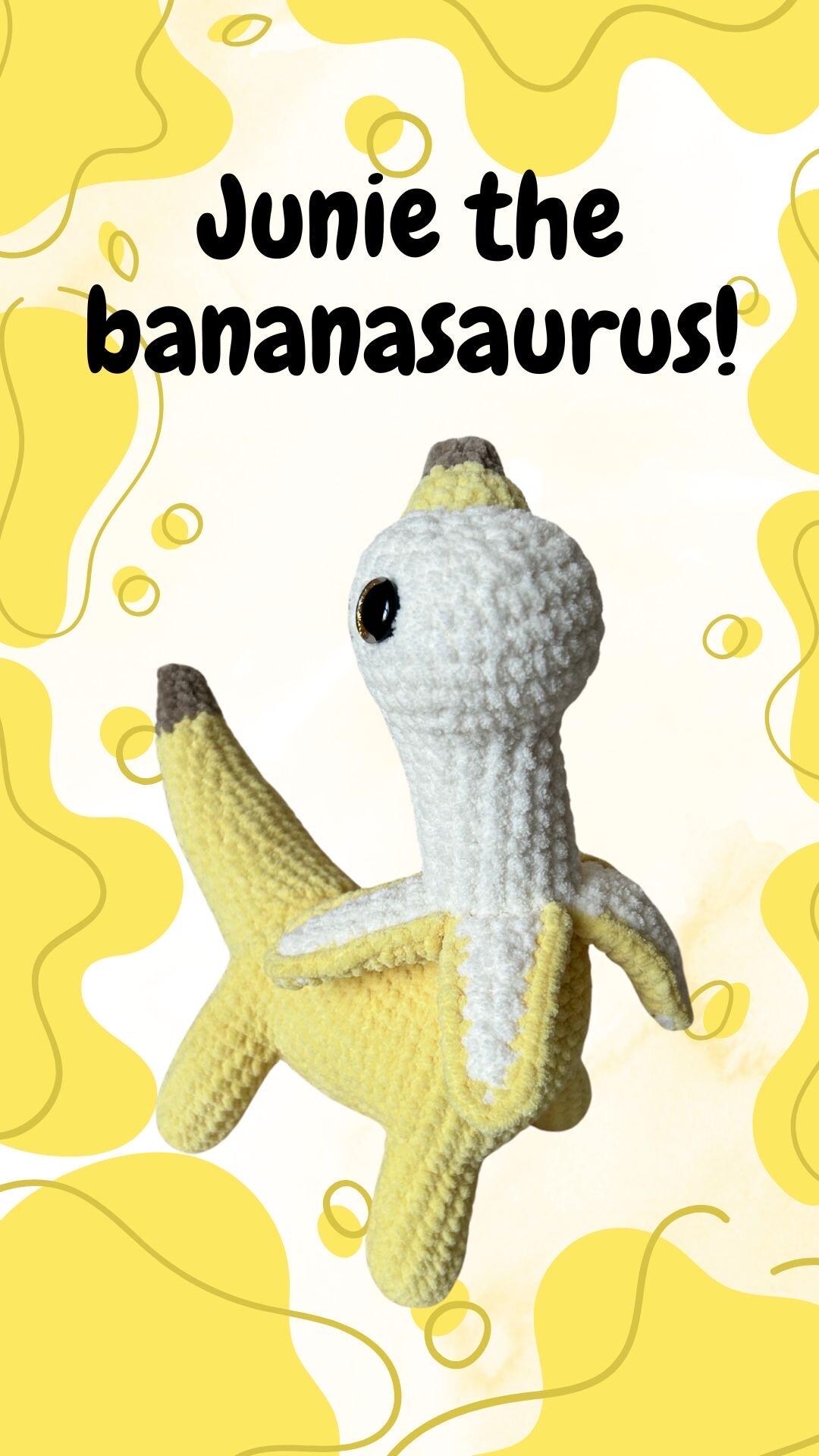 Junie the Bananasaurus! Handmade Crochet Dinosaur Banana Yellow Unique ...