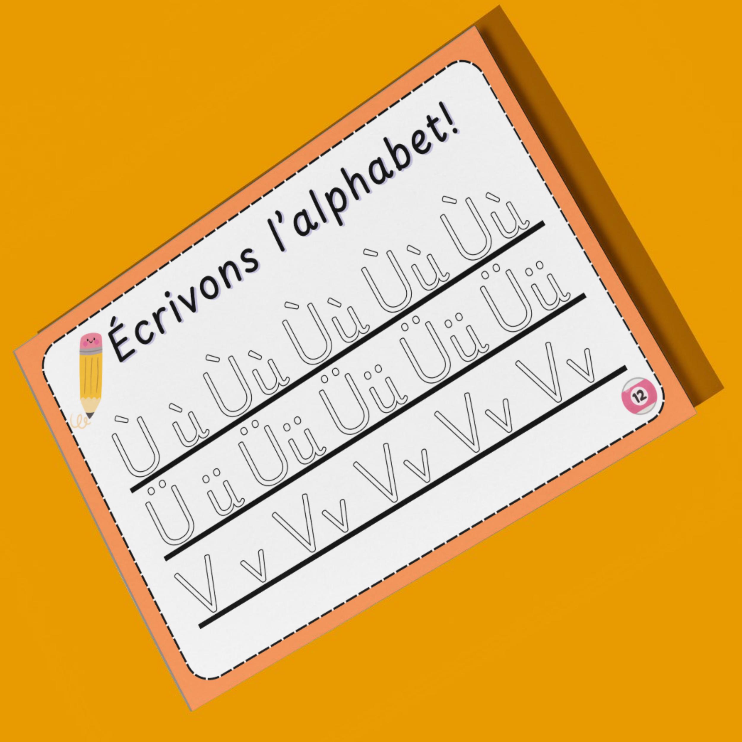 French Worksheets A-Z Without Guidelines Maîtrisez L'alphabet Français ...