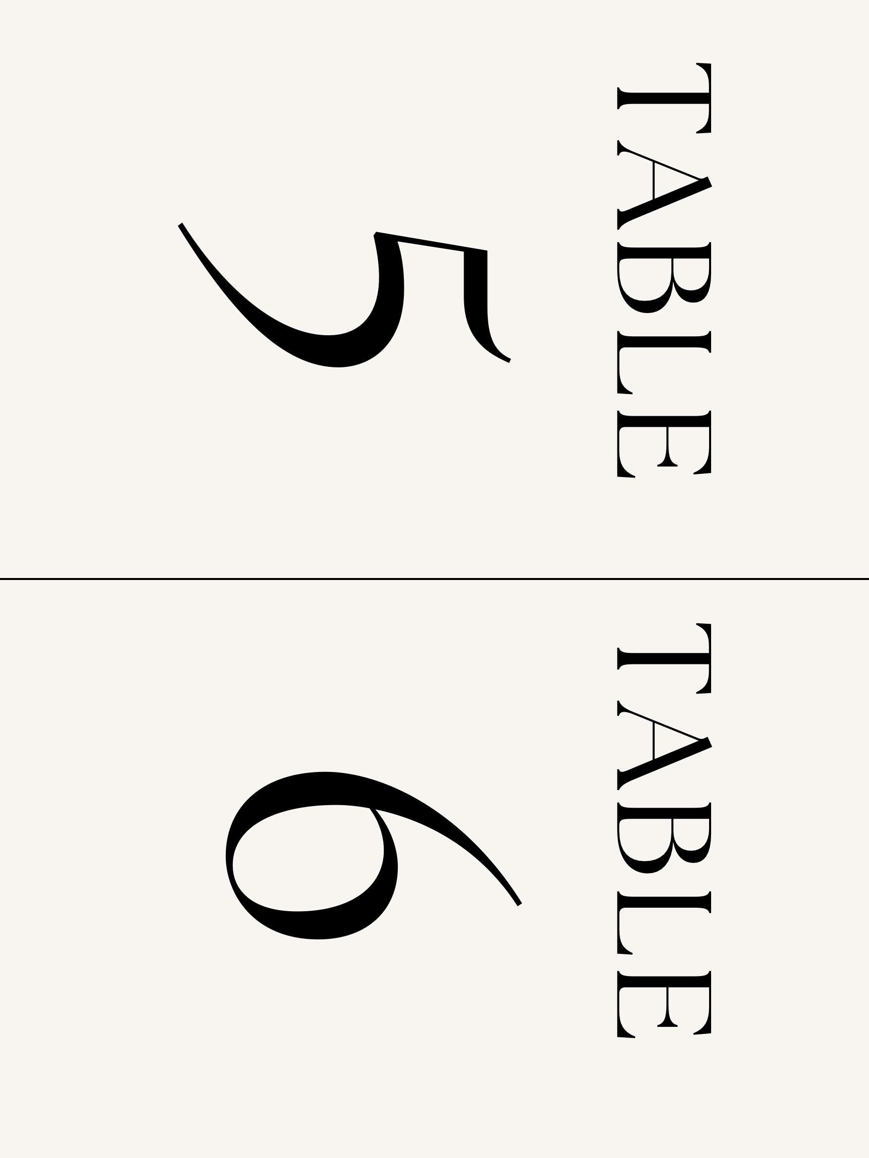 Table Number Signs (digital Print) - Etsy