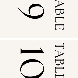 Table Number Signs (digital Print) - Etsy
