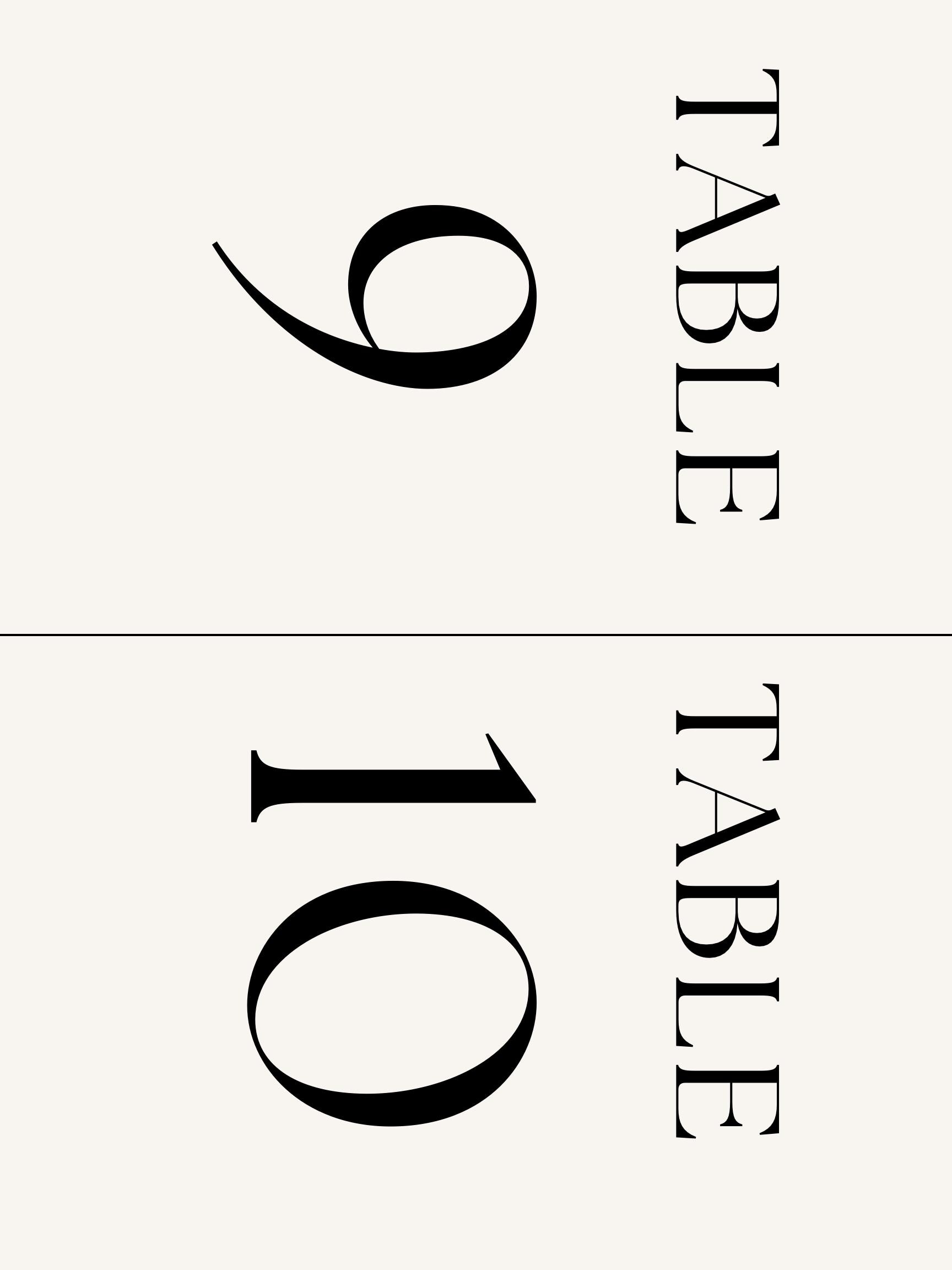 Table Number Signs (digital Print) - Etsy