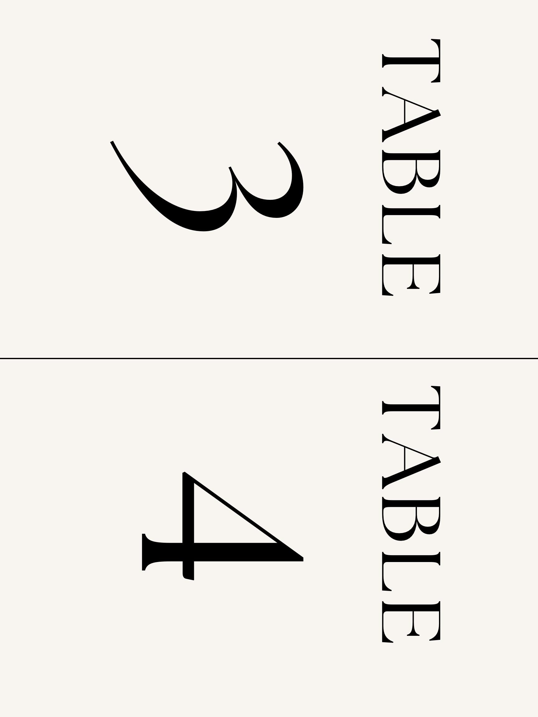 Table Number Signs (digital Print) - Etsy