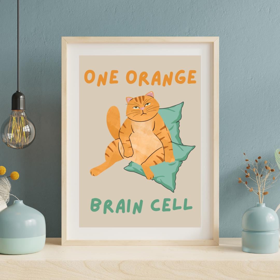 One Orange Brain Cell - A3 Wall Art Print - Etsy