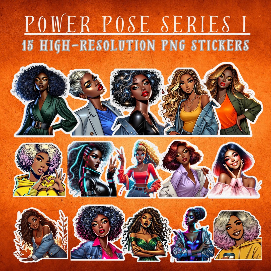 Power Pose Series I | Set of 15 Empowerment Stickers (digital Download ...