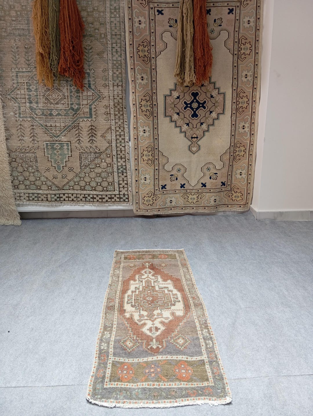 2x4 Rug Vintage Turkish Handmade Rug 2x4 Oushak Wool Kitchen Rug 2x4 ...