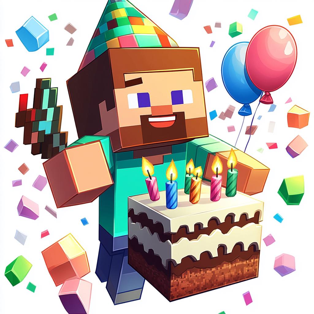 Minecraft Birthday Clipart Bundle, 10 PNG Minectaft Birthday PNG ...