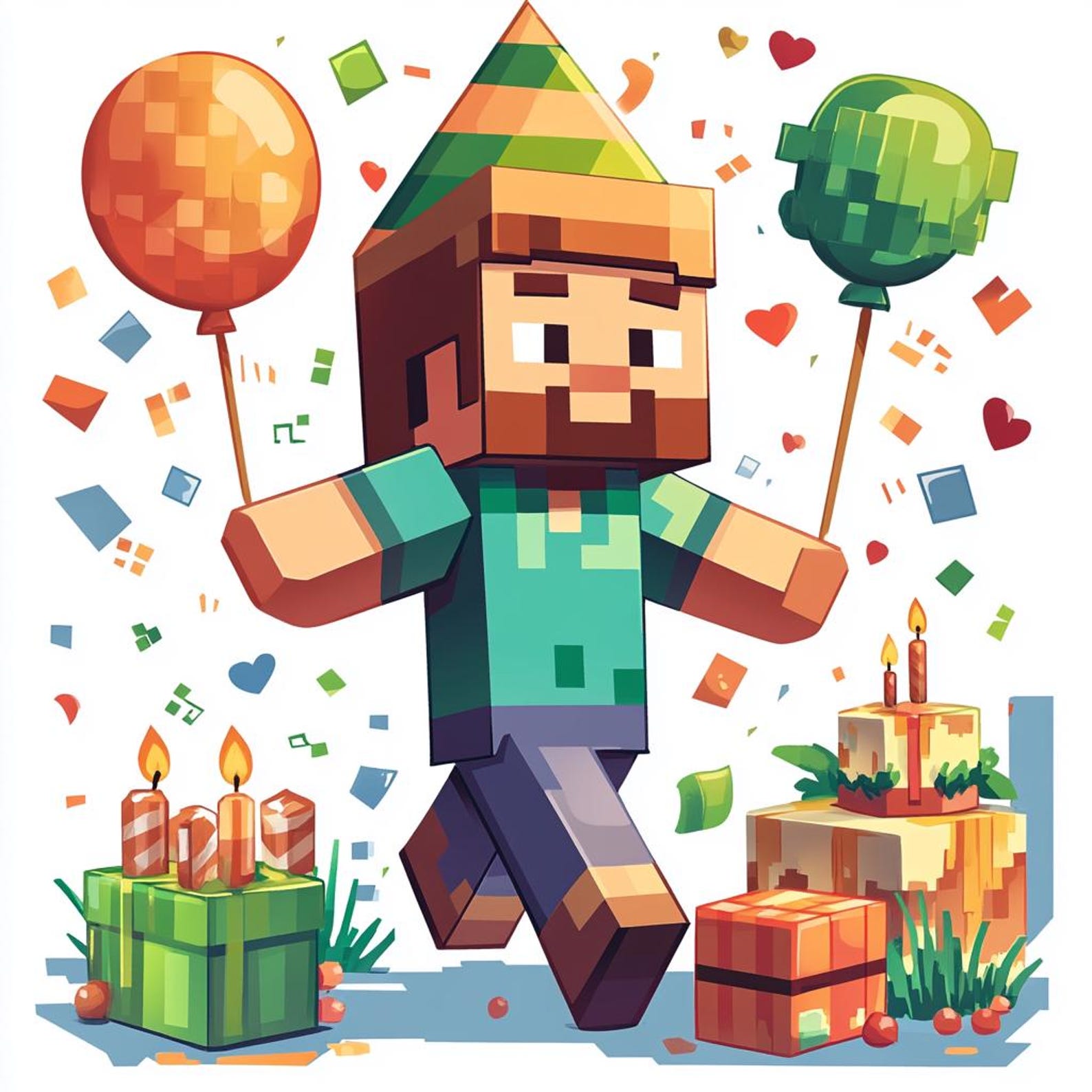 Minecraft Birthday Clipart Bundle, 5 PNG Minecraft Birthday Svg ...