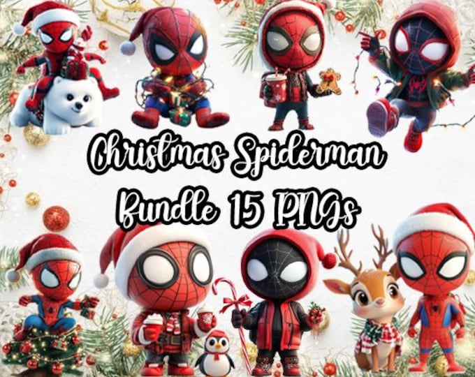 Christmas Spiderman Clipart: Holiday PNG Bundle (5 Designs) - Etsy Canada