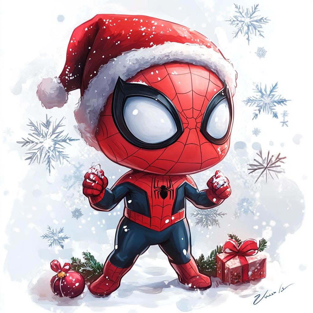 Christmas Spiderman Clipart: Holiday PNG Bundle (5 Designs) - Etsy