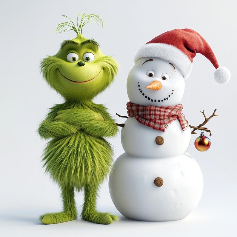Grinch Christmas Clipart: 15 Festive PNG Images (digital Download) - Etsy