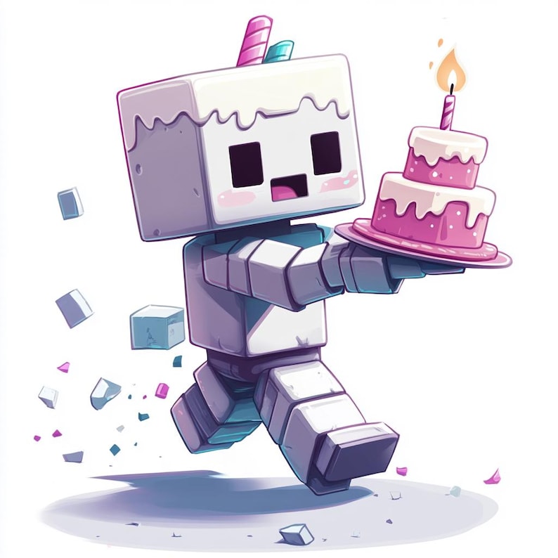 Minecraft Birthday Clipart Bundle, Kids Birthday Party (5 PNG) - Etsy ...