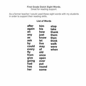 1st Grade Dolch Sight Word Flashcards - Digital Download - Printable ...