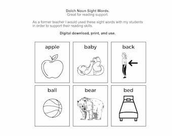 2nd Grade Dolch Sight Word Flashcards - Digital Download - Printable ...