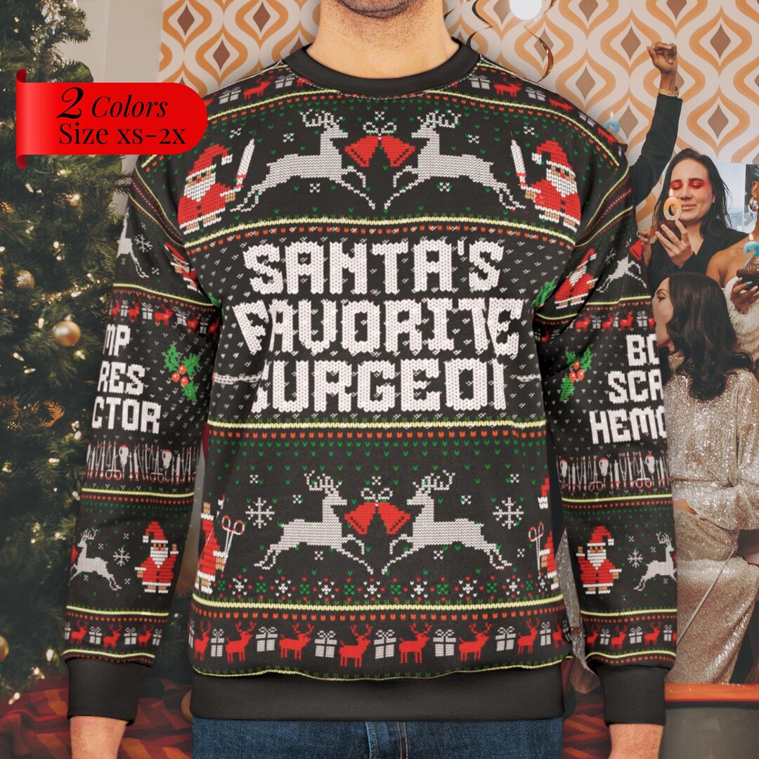 Ugly Christmas Sweater for Surgeon Surgical Life Shirt Surgery Gift for ...