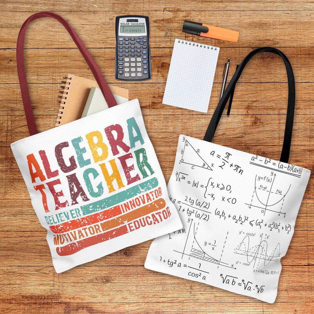 Algebra Teacher Appreciation Gift Custom Tote Bag for Math Teacher Gift ...