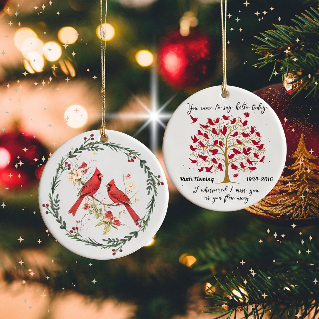 Cardinal Memorial Ornament: Personalized Christmas Remembrance Keepsake ...