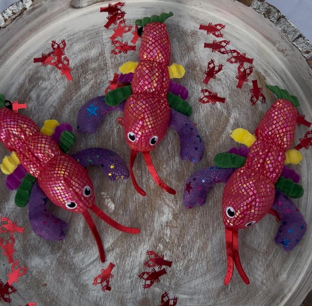 RED CRAWFISH LOBSTER Plush Red Seafood Boil Party Decoration Stuffed ...