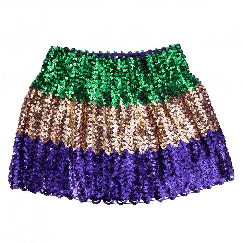 Mardi Gras Sequin Skirt SM Parade Wear Party Bourbon St Saint Charles ...