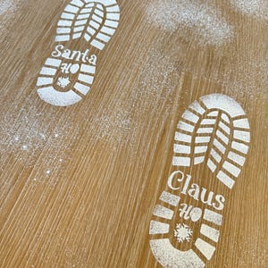 Santa Claus Footprint Stencils. Includes 2 Reusable Stencils With Both ...