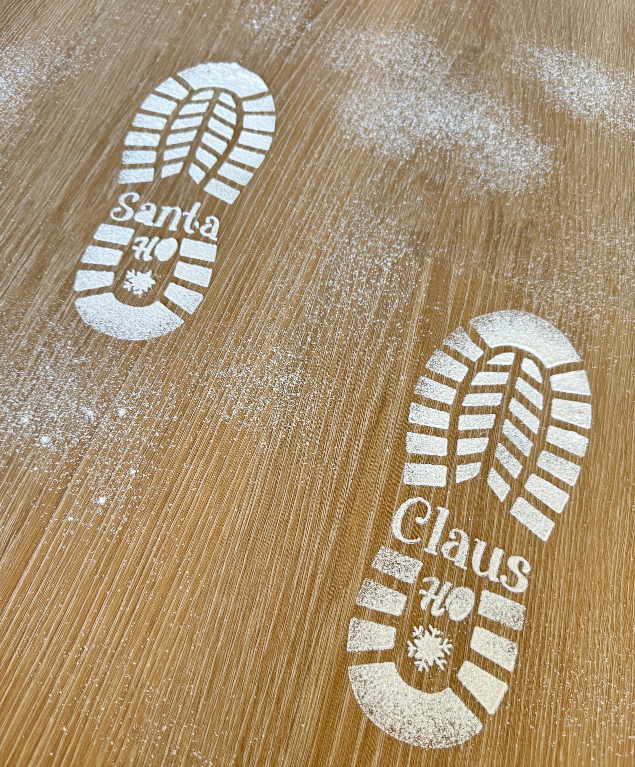 Santa Claus Footprint Stencils. Includes 2 Reusable Stencils With Both ...