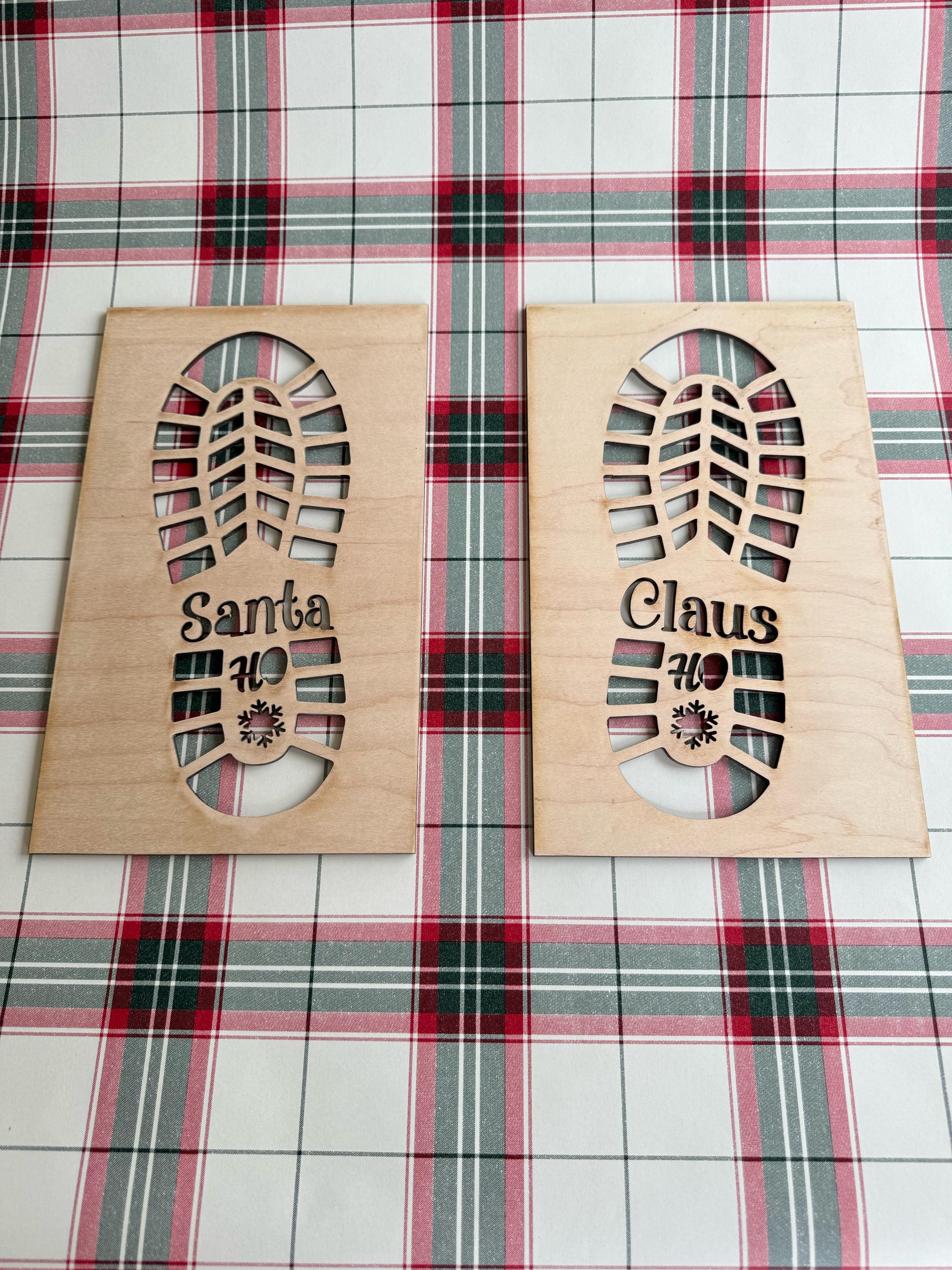 Santa Claus Footprint Stencils. Includes 2 Reusable Stencils With Both ...