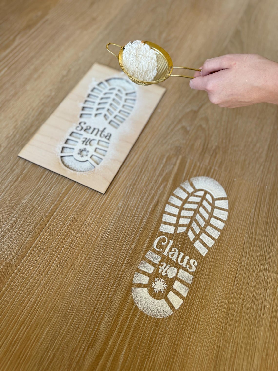 Santa Claus Footprint Stencils. Includes 2 Reusable Stencils With Both ...