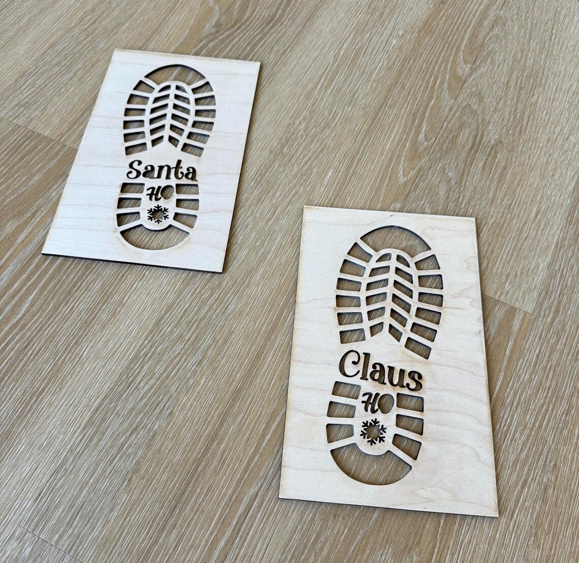 Santa Claus Footprint Stencils. Includes 2 Reusable Stencils With Both ...