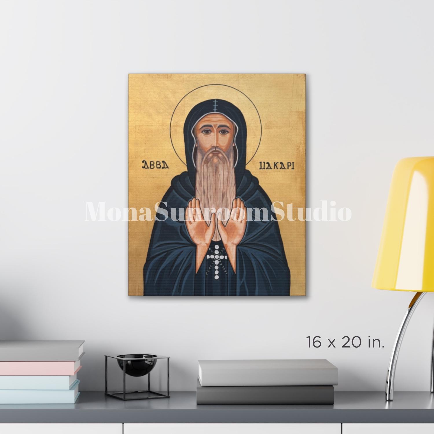 St. Macarius the Great Coptic Icon - Canvas Print - Etsy