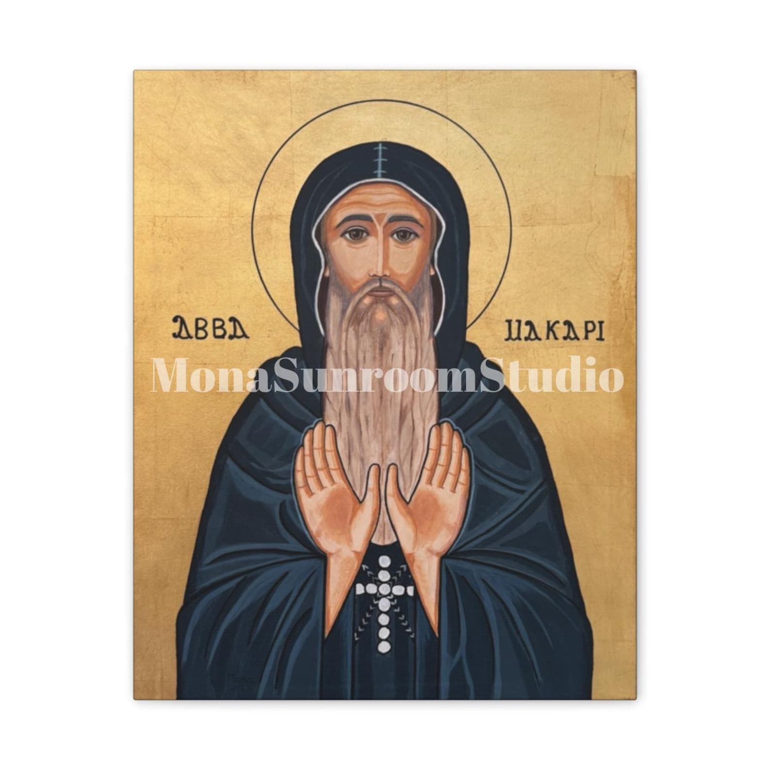 St. Macarius the Great Coptic Icon - Canvas Print - Etsy