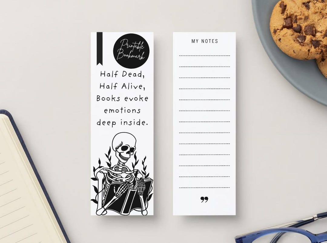 Skeleton Bookmark Template - Etsy