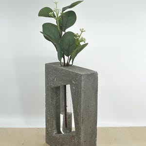 Two Concrete Vases With Transparent Glass Inner Vase - Etsy