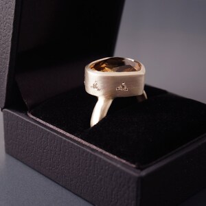 Champagne Topaz Sterling Silver Ring - Chamie Ring - Etsy