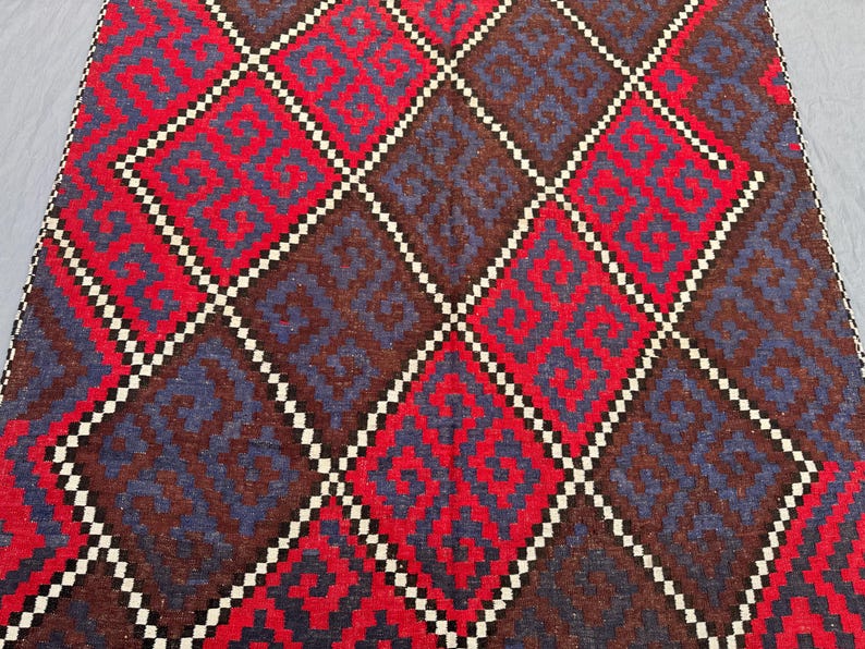 6'6 X 10'10 Ft Antique Afghan Baluchi Flat Weave Large Area Rug ...