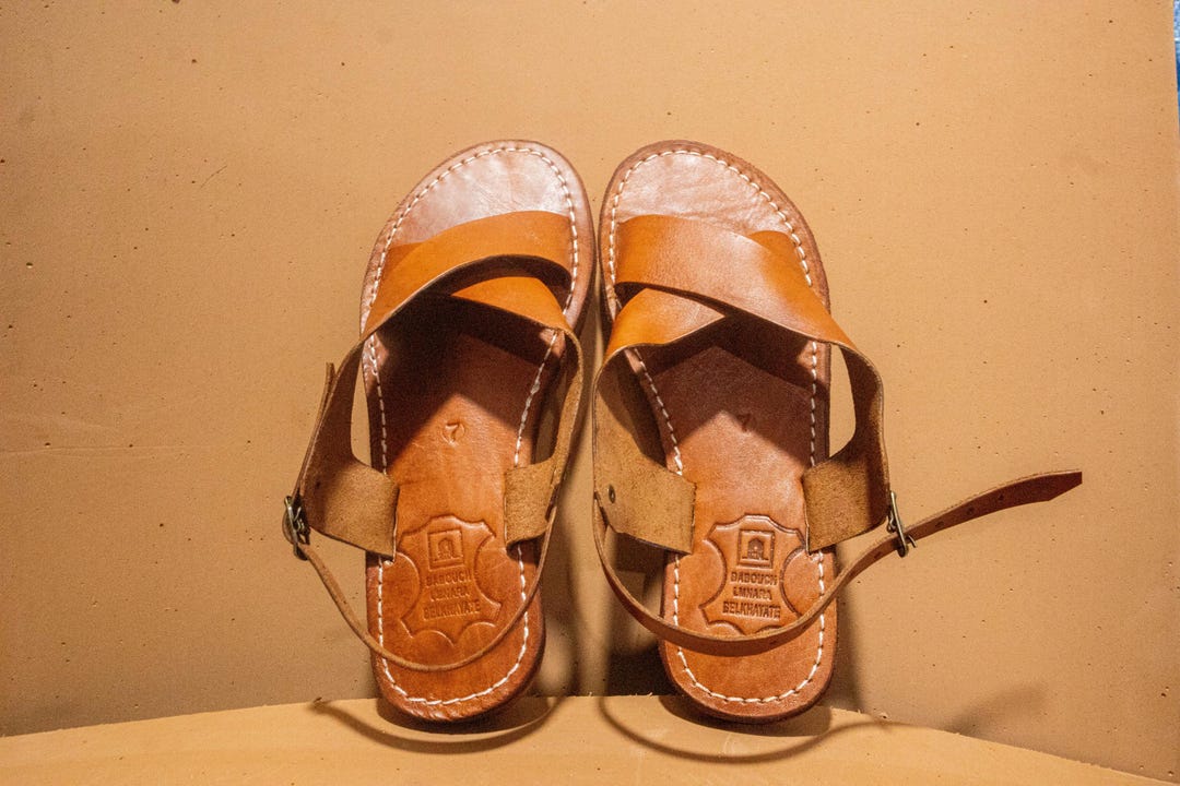 Handmade Moroccan Leather Sandals Women – Cross Strap Fisherman Style ...